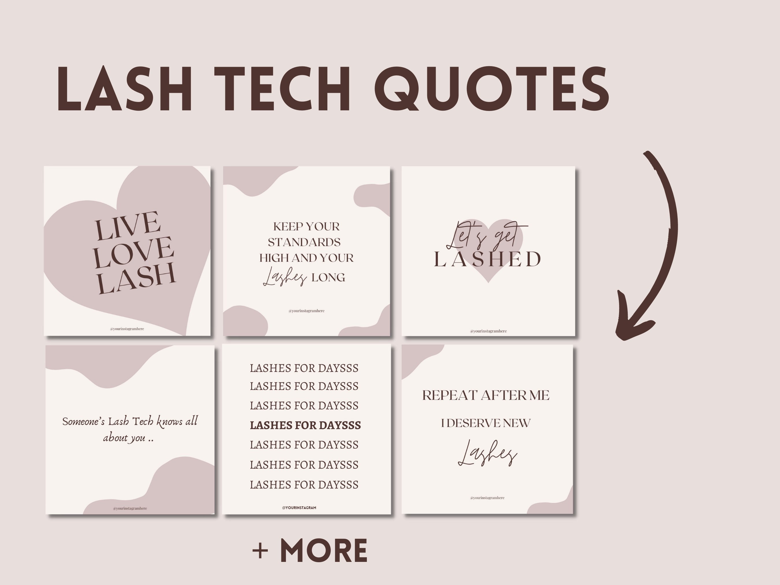 Lash Tech Instagram Post Templates Lash Quotes Lash Posts | Etsy