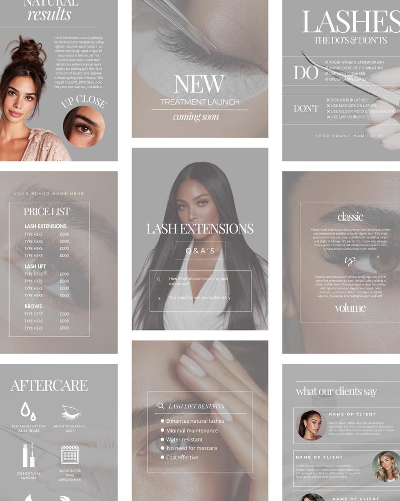 Lash Tech Instagram Posts, Lash Templates, Lash Extensions, Lash Lift ...