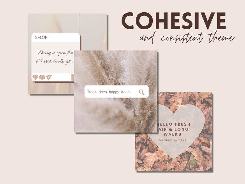 Neutral Instagram Post Templates Canva Feed Story Social | Etsy