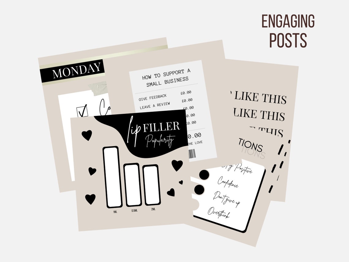 Anti Wrinkle and Filler Instagram Post Templates Neutral & - Etsy