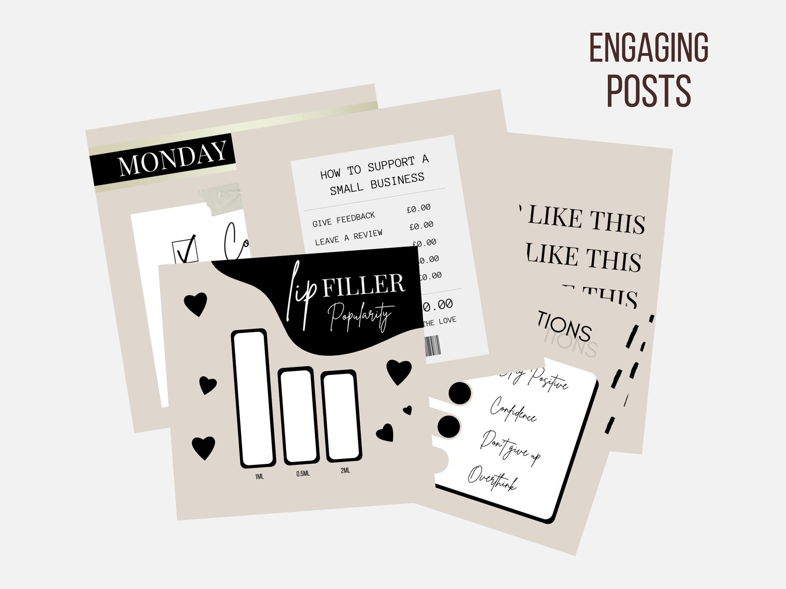 Anti Wrinkle and Filler Instagram Post Templates Neutral & - Etsy