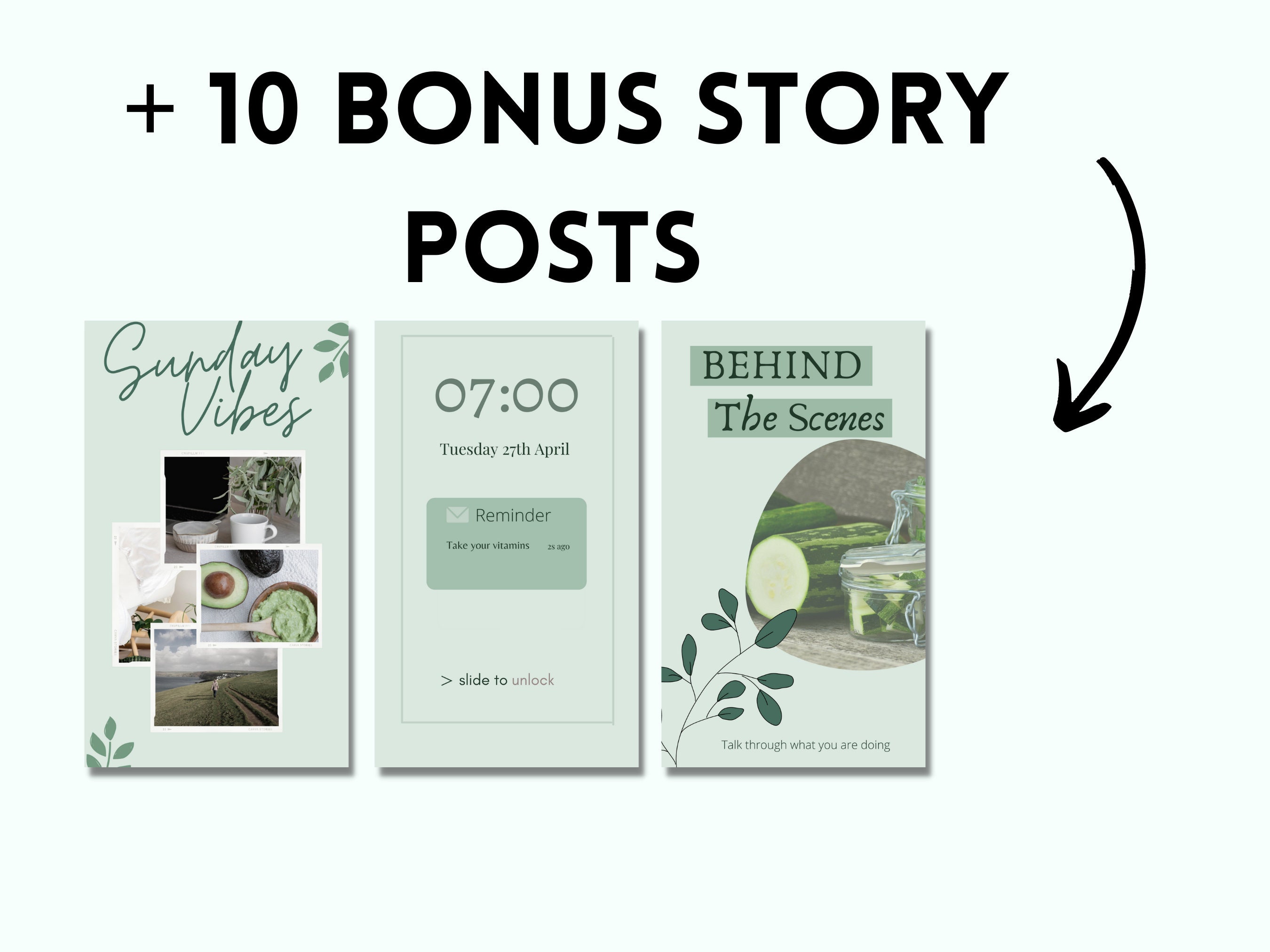 Green Instagram Post Templates Instant Download Sage Green - Etsy