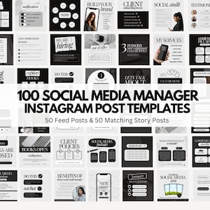 Social Media Manager Instagram Post Templates, Social Media Kit ...