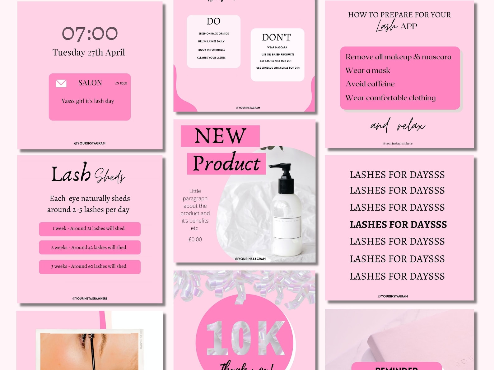 Lash Tech Instagram Post Templates Lash Quotes Lash Posts - Etsy