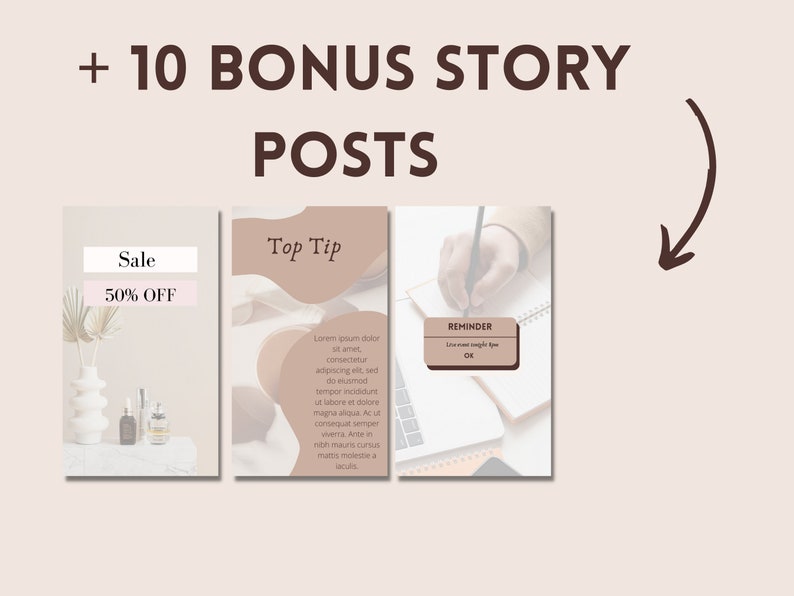Neutral Instagram Post Templates Canva Feed Story Social - Etsy