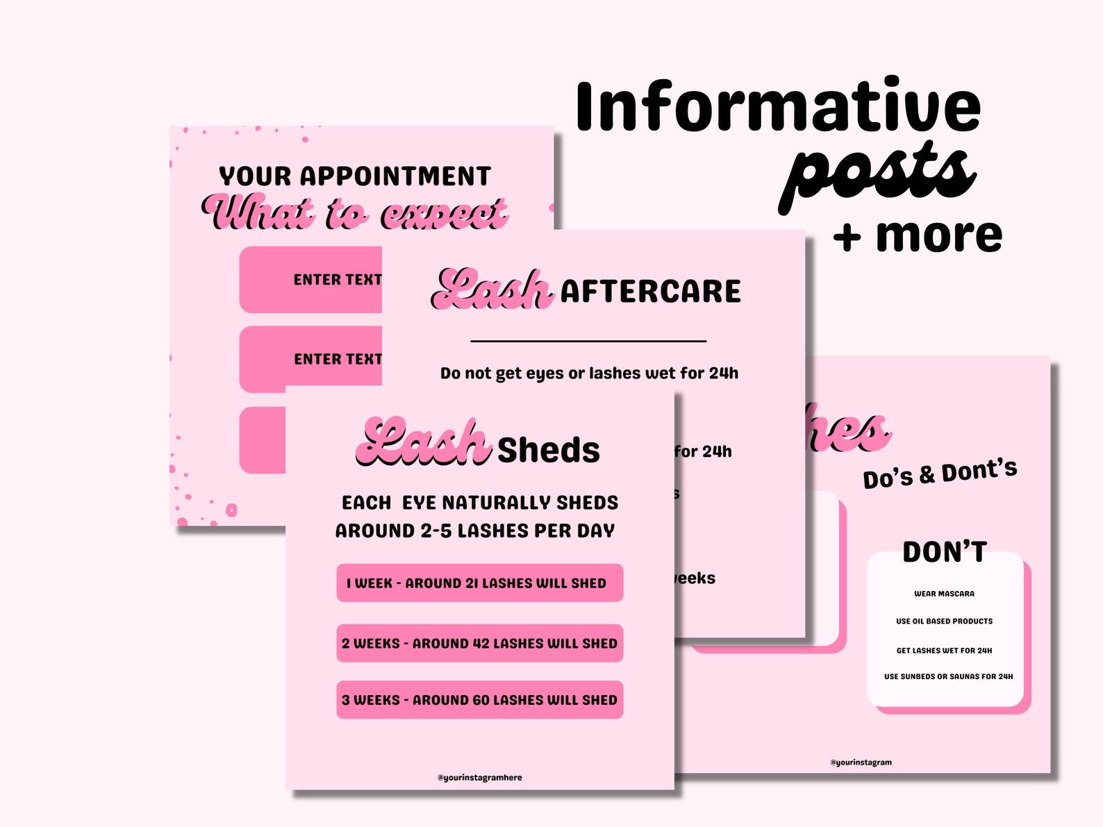 Lash Tech Instagram Post Templates Lash Quotes Lash Posts - Etsy