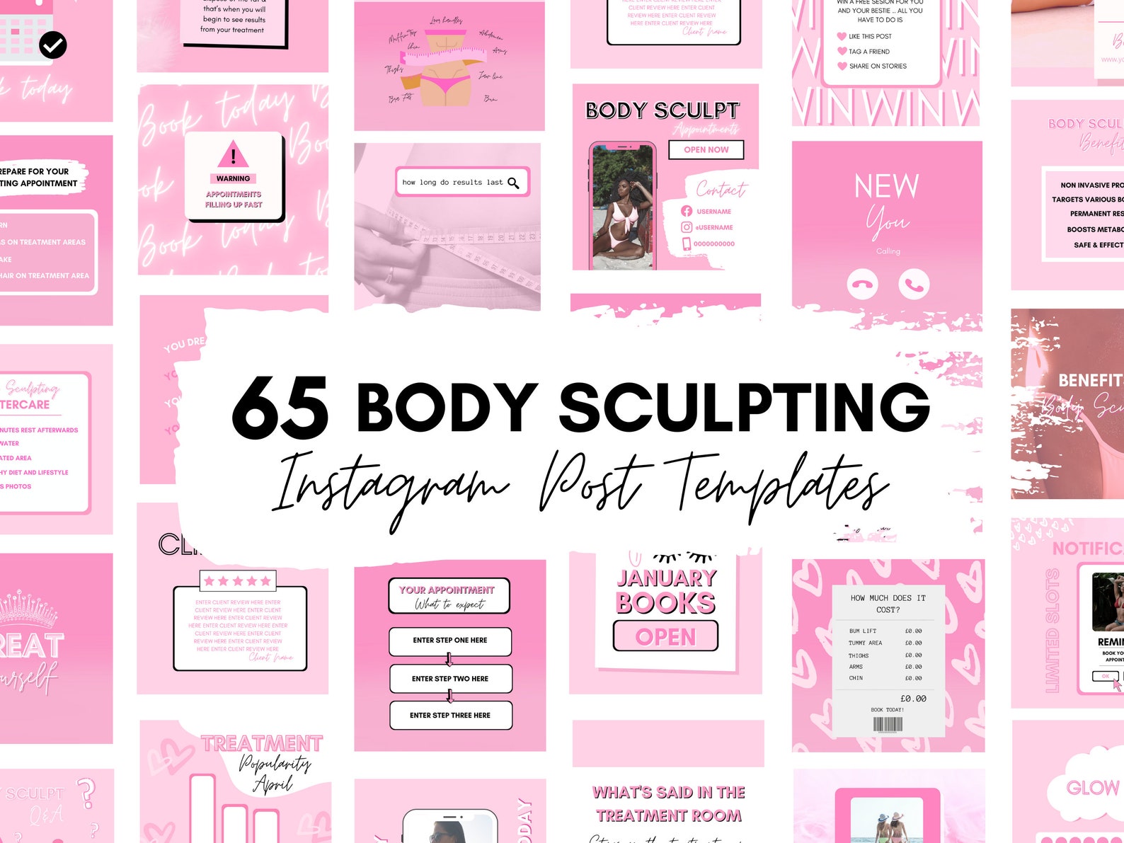 Body Sculpting Instagram Post Templates, Body Contouring Social Media ...