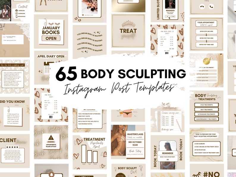 Body Sculpting Instagram Post Templates, Body Contouring Social Media ...