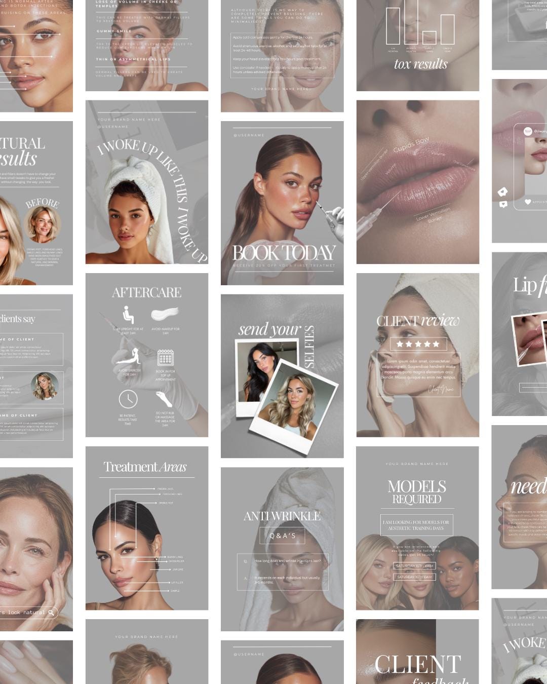 Anti Wrinkle and Filler Instagram Post Templates,aesthetics Templates ...