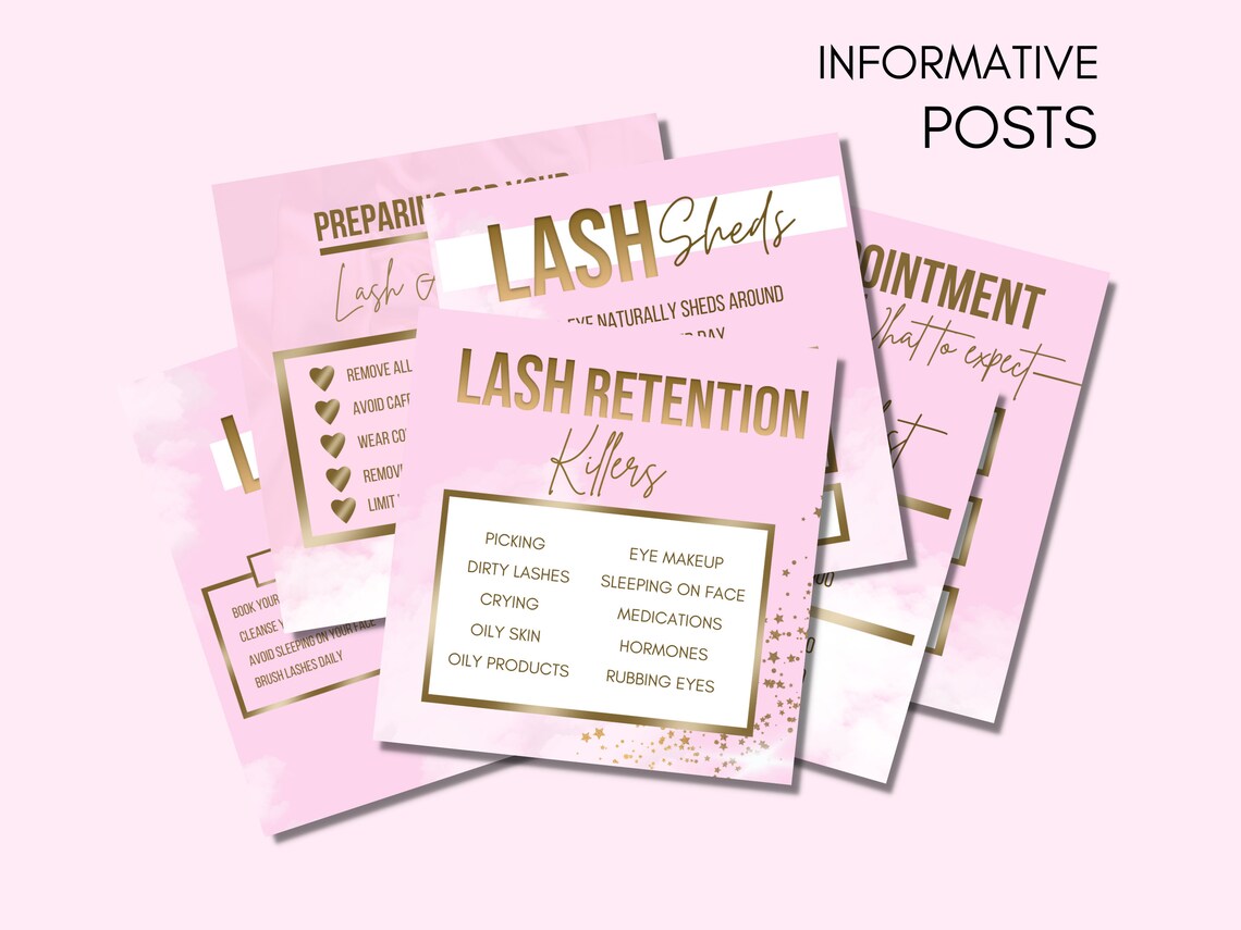 Lash Tech Instagram Post Templates Lash Quotes Lash Posts - Etsy UK