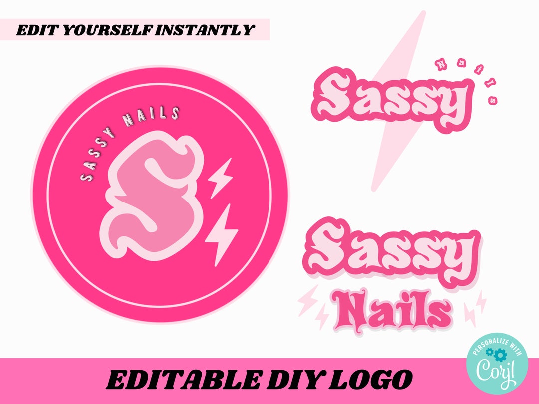 Premade Beauty Logo, Bright Pink Logo Design, Business Logo DIY, Lash ...