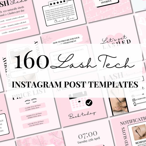 Lash Tech Instagram Post Templates Lash Quotes Lash Posts - Etsy UK