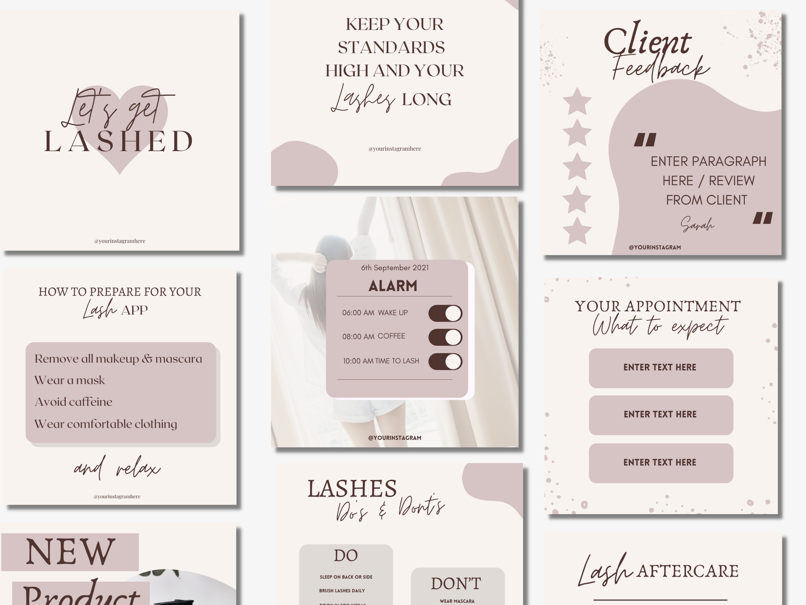 Lash Tech Instagram Post Templates Lash Quotes Lash Posts | Etsy