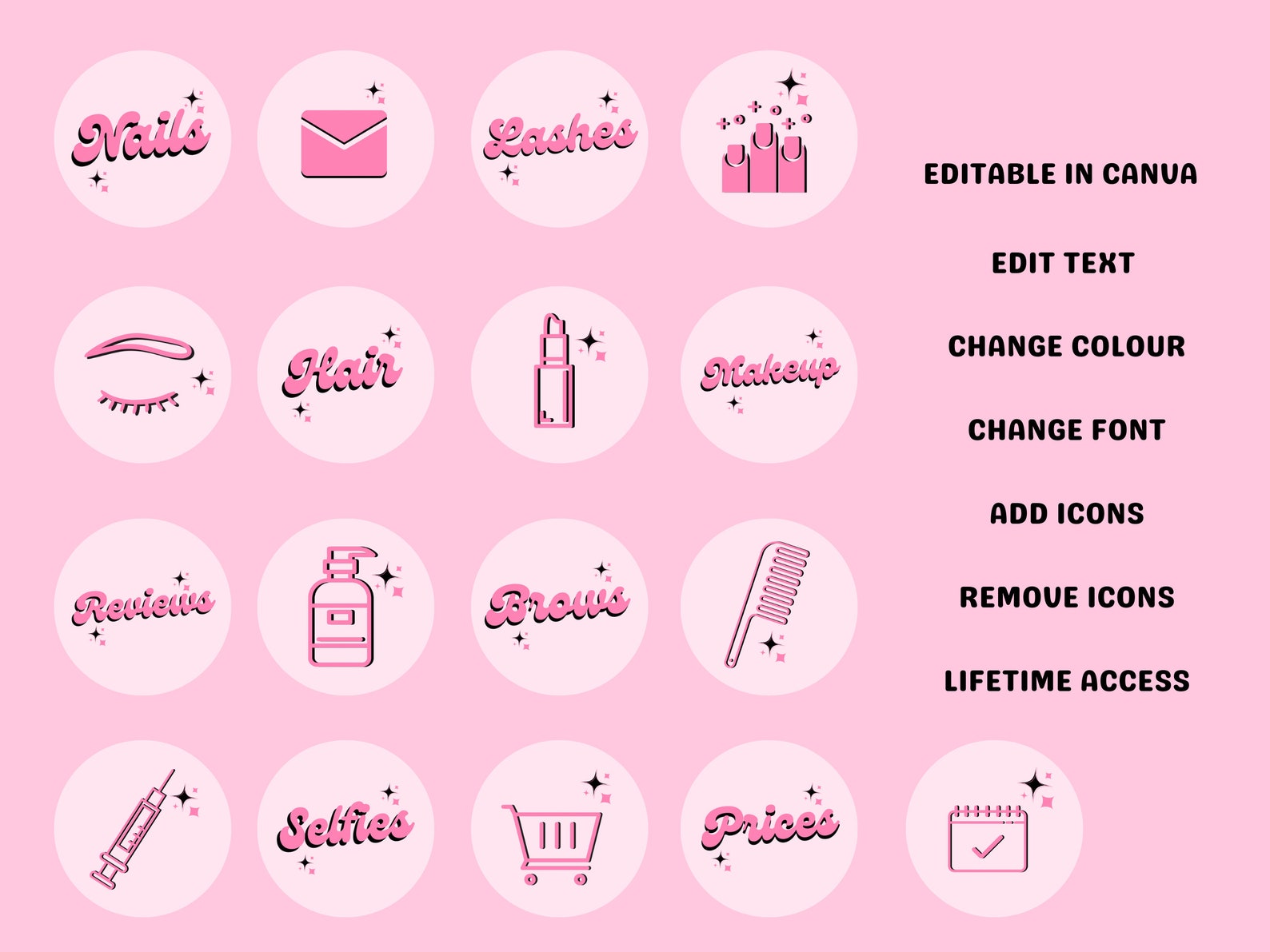 Beauty Highlight Covers Instagram Pink Highlight Icons DIY - Etsy