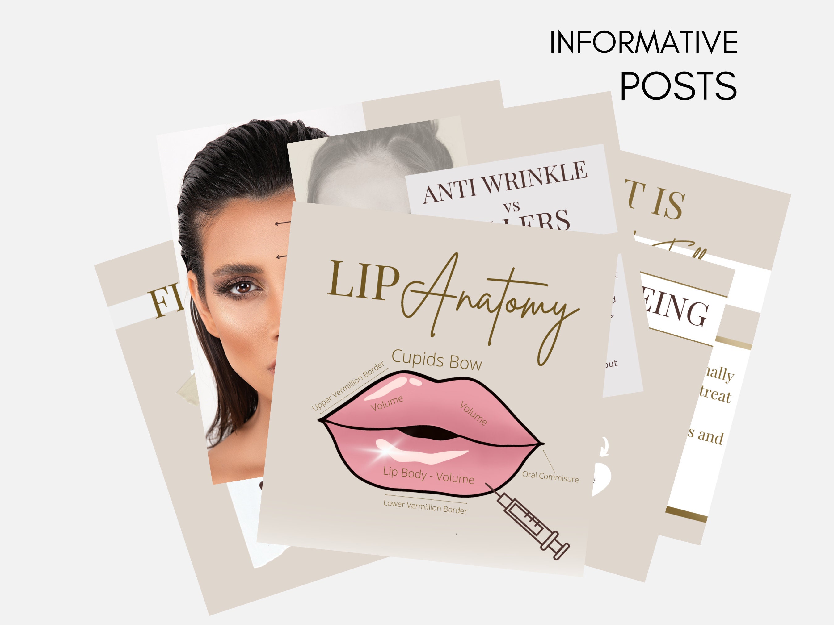 Anti Wrinkle and Filler Instagram Post Templates Neutral & - Etsy UK