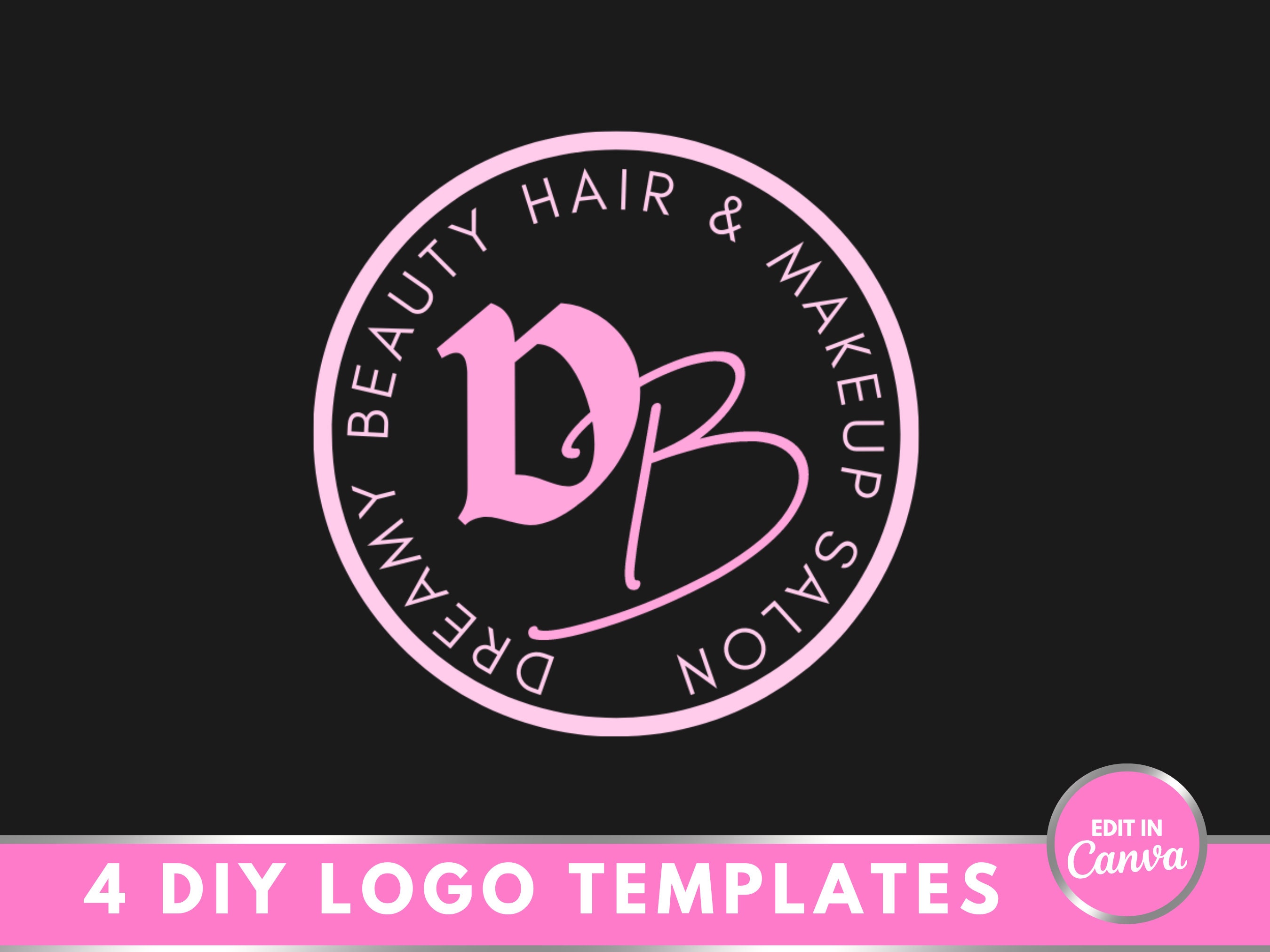 Pink Beauty Logo DIY Pink Logo Set Neon Pink Hair Branding - Etsy