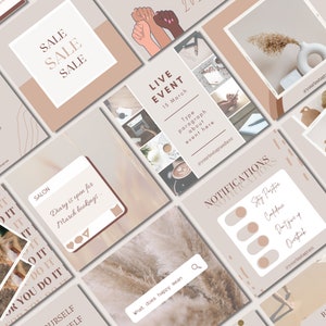 Neutral Instagram Post Templates Canva, Feed, Story, Social Media Posts ...