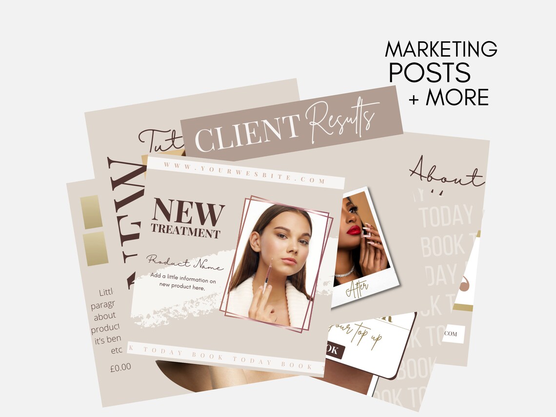 Anti Wrinkle and Filler Instagram Post Templates Neutral & - Etsy