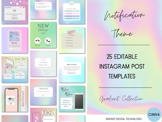 Pastel Instagram Post Templates Instagram Posts Canva | Etsy