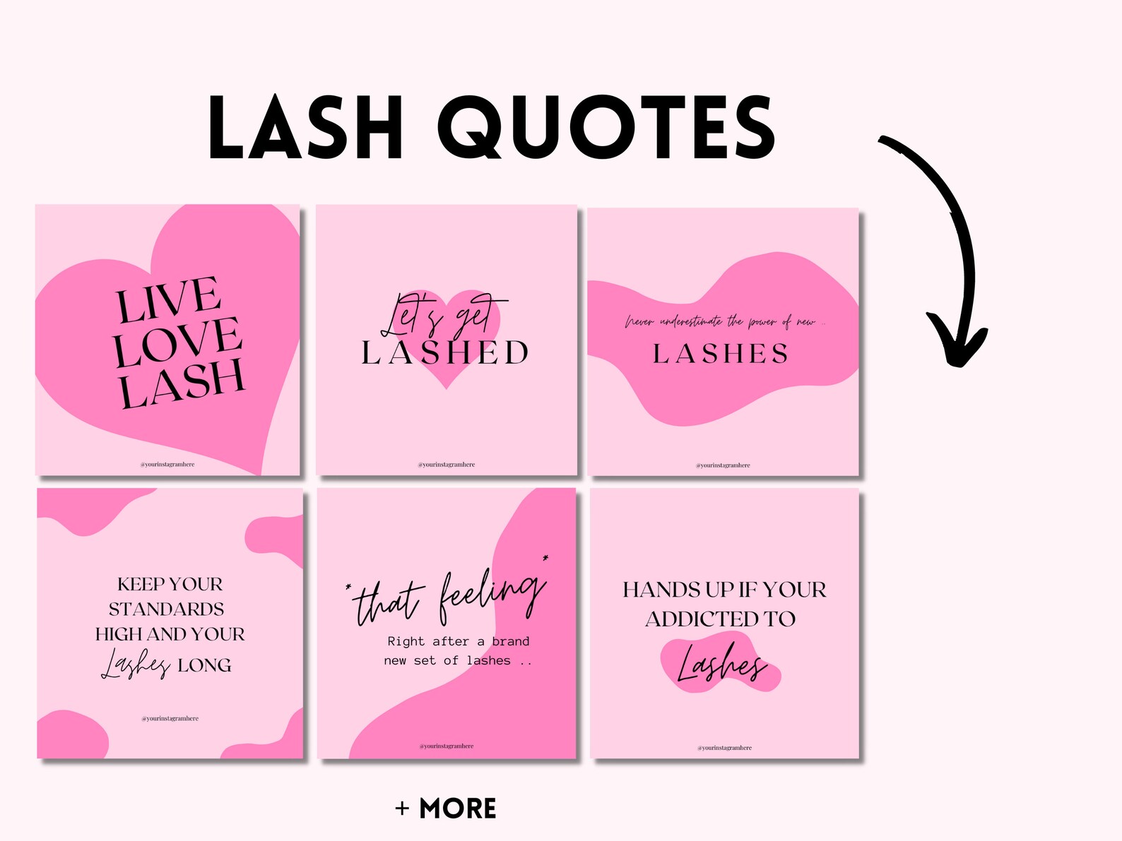Lash Tech Instagram Post Templates, Lash Quotes, Lash Posts, Branding ...