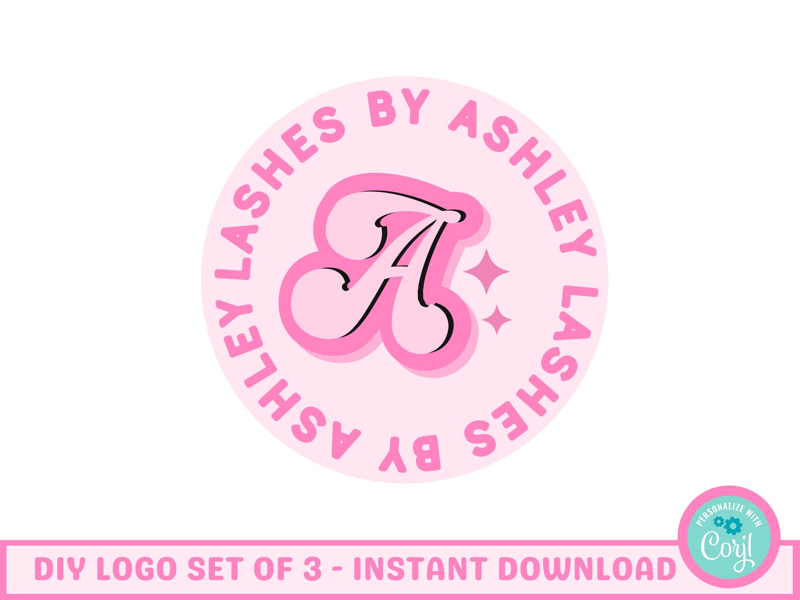 DIY Retro Logo Pink Lash Logo Design Funky Logo Retro Logo - Etsy