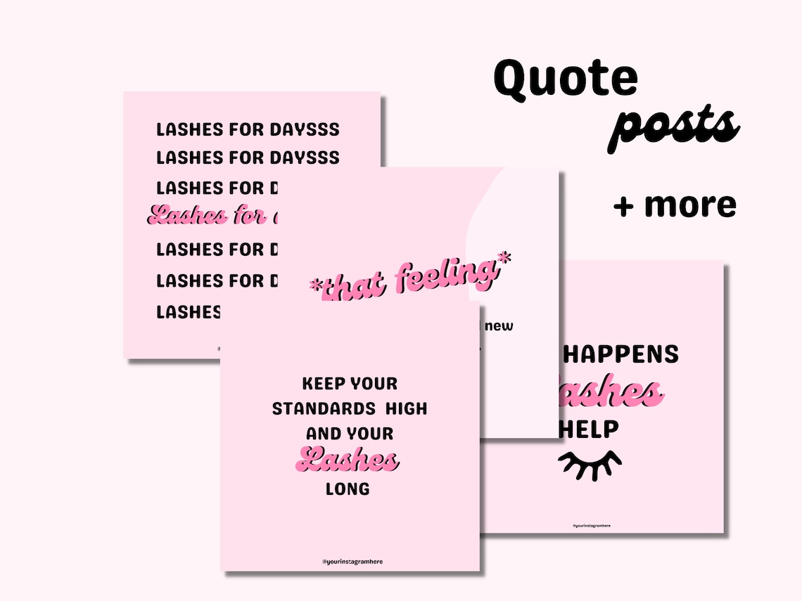 Lash Tech Instagram Post Templates Lash Quotes Lash Posts - Etsy