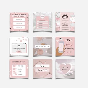 Pink Instagram Post Templates, Canva Templates, Blush Pink, Beauty ...