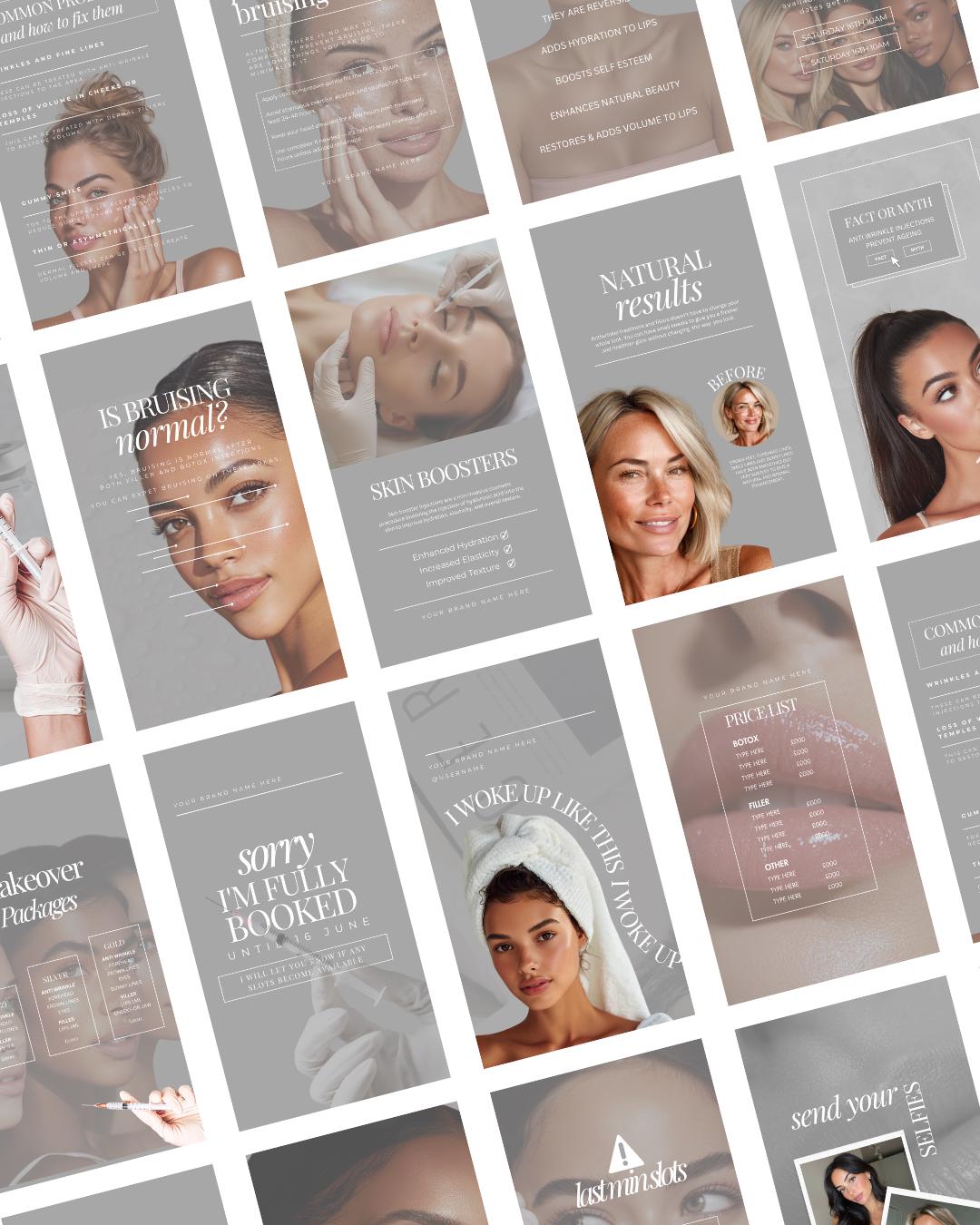 Anti Wrinkle and Filler Instagram Post Templates,aesthetics Templates ...