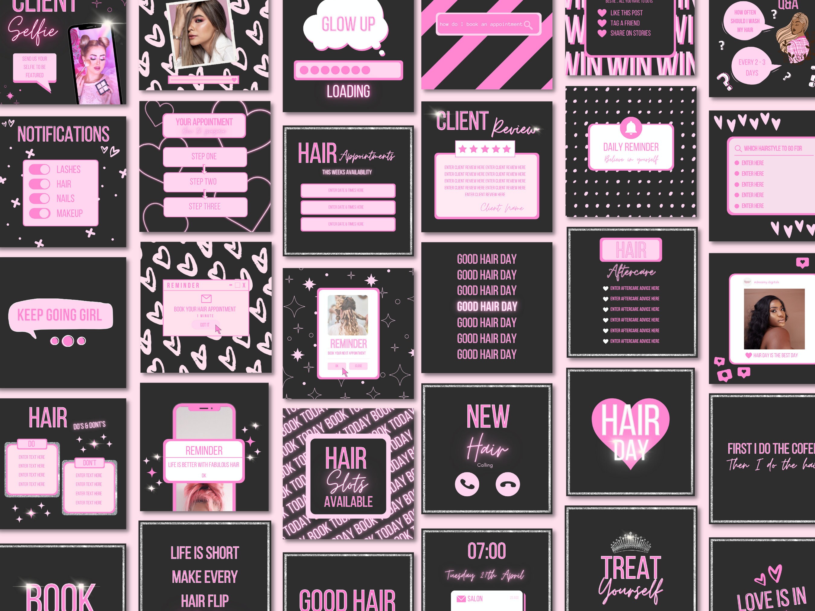 Hair Instagram Post Templates Hair Quotes Hair Posts - Etsy