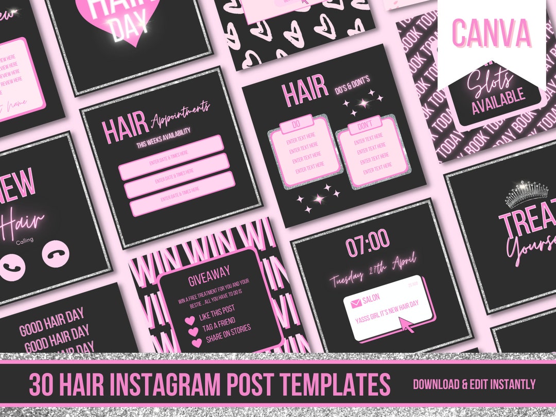 Hair Instagram Post Templates, Hair Quotes, Hair Posts, Branding Kit ...