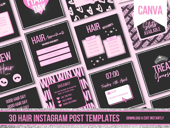 Hair Instagram Post Templates Hair Quotes Hair Posts - Etsy