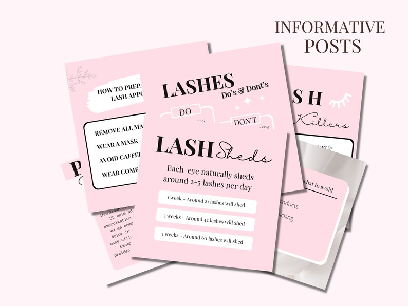 Lash Tech Instagram Post Templates Lash Quotes Lash Posts - Etsy