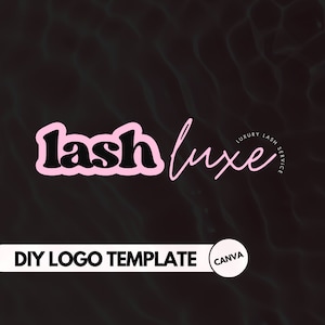 Pink Beauty Logo, DIY Pink Logo Set, Neon Logo, Hair Branding, Lash ...