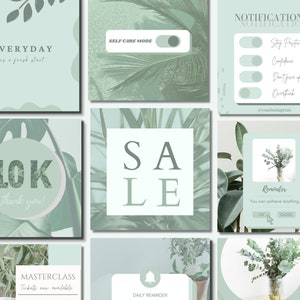 Green Instagram Post Templates, Instant Download, Sage Green, Natural ...