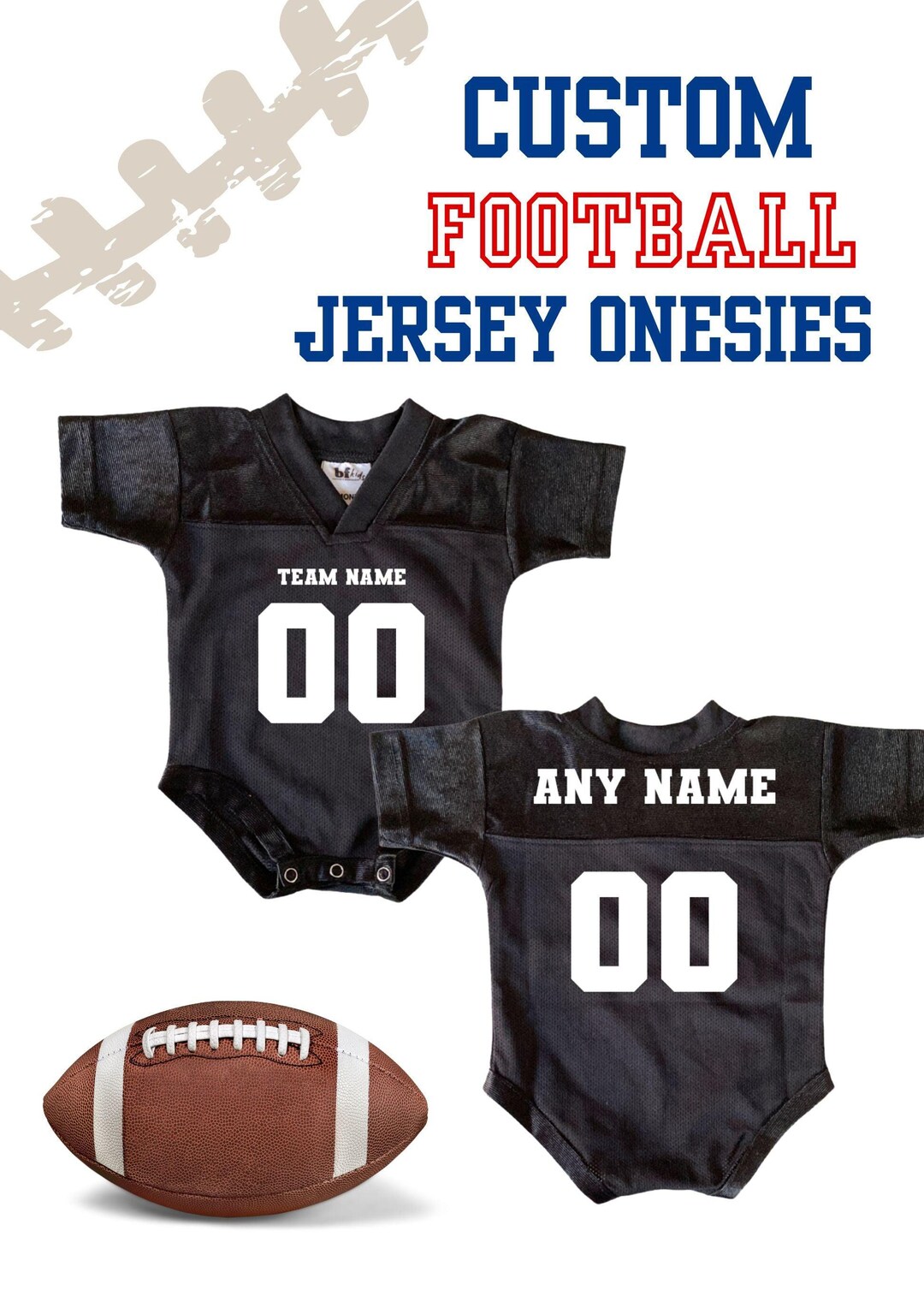 Customized Baby Newborn Football Jersey Personalized Infant Jersey ...