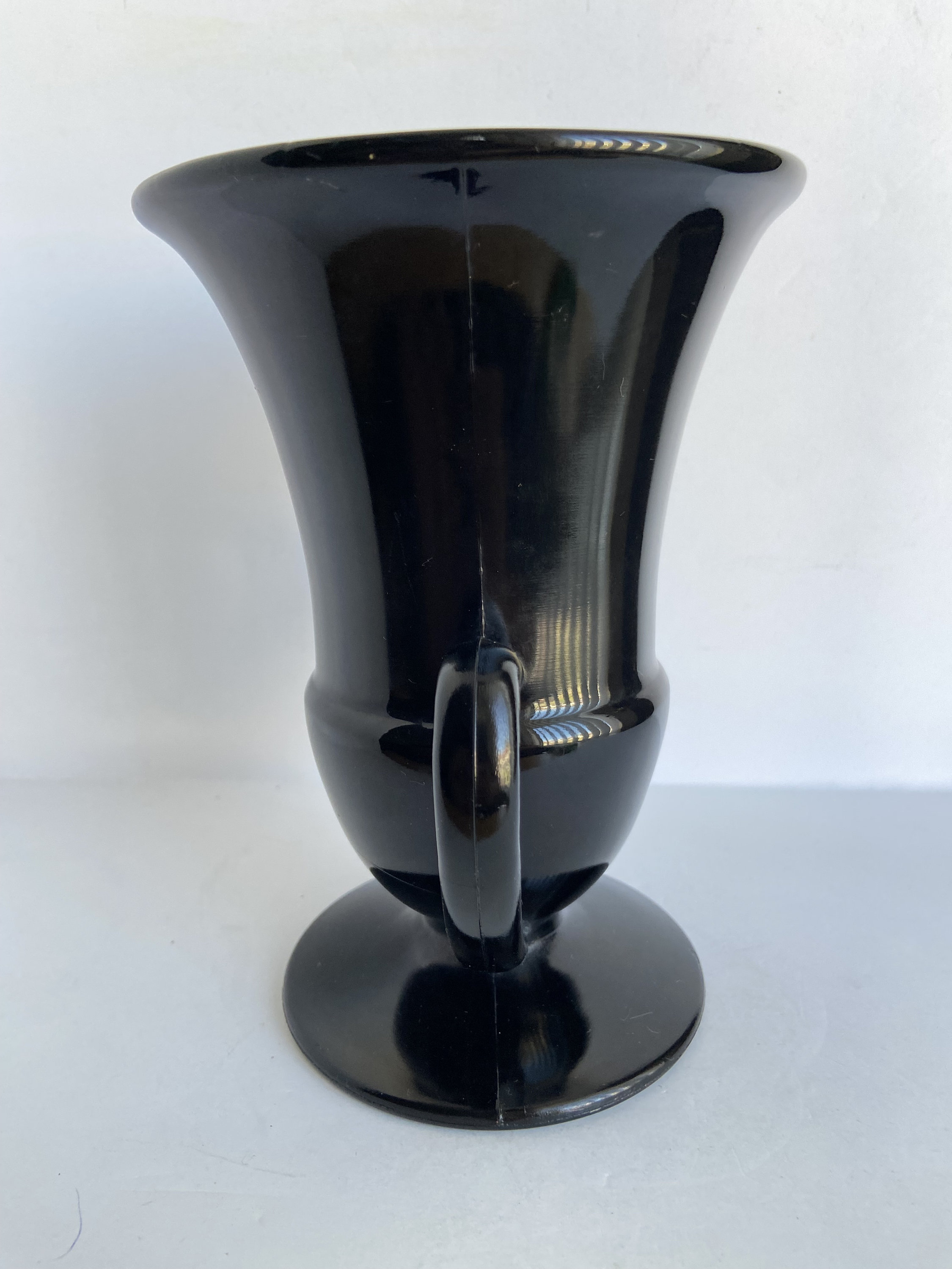 Vintage Black Amethyst Glass Double Handled Urn Trophy Vase - Etsy