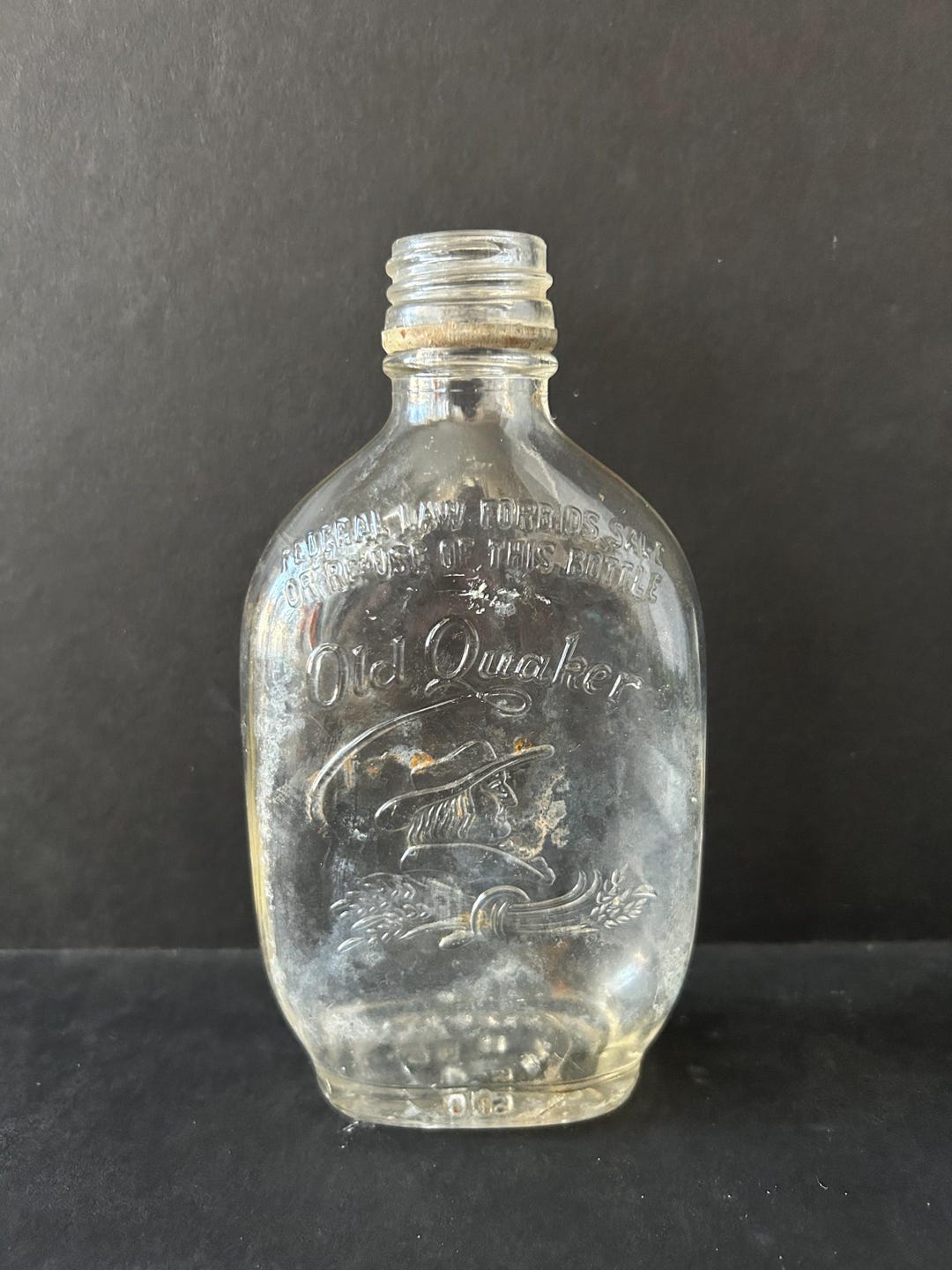 Vintage Old Quaker Whiskey Clear Glass Bottle - Etsy