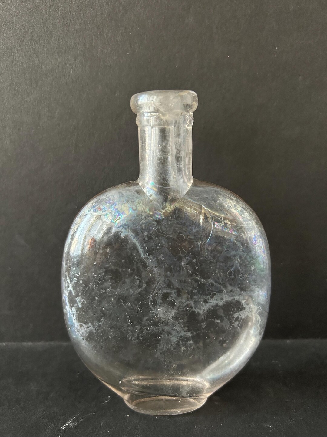 Antique Victorian Clear Glass Pumpkin Seed Flask Bottle - Etsy