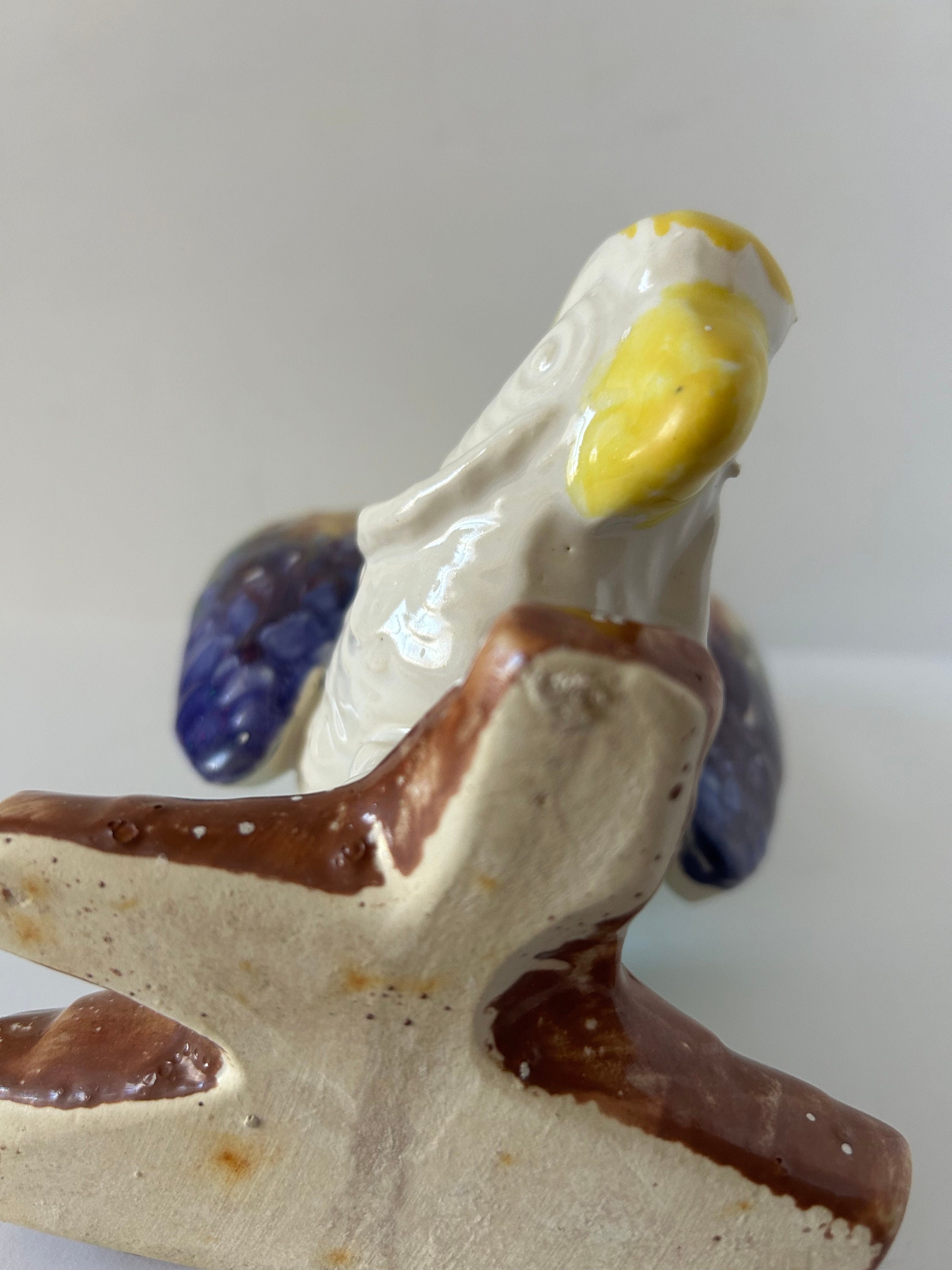 Vintage Morton Pottery Free Standing Parrot on Branch or Wall Pocket ...