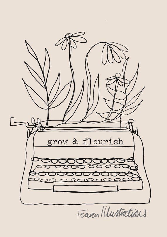 Typewriter Line Drawing