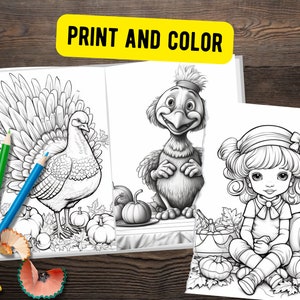 71 Thanksgiving Printable Coloring Pages, Instant Download, Fall ...