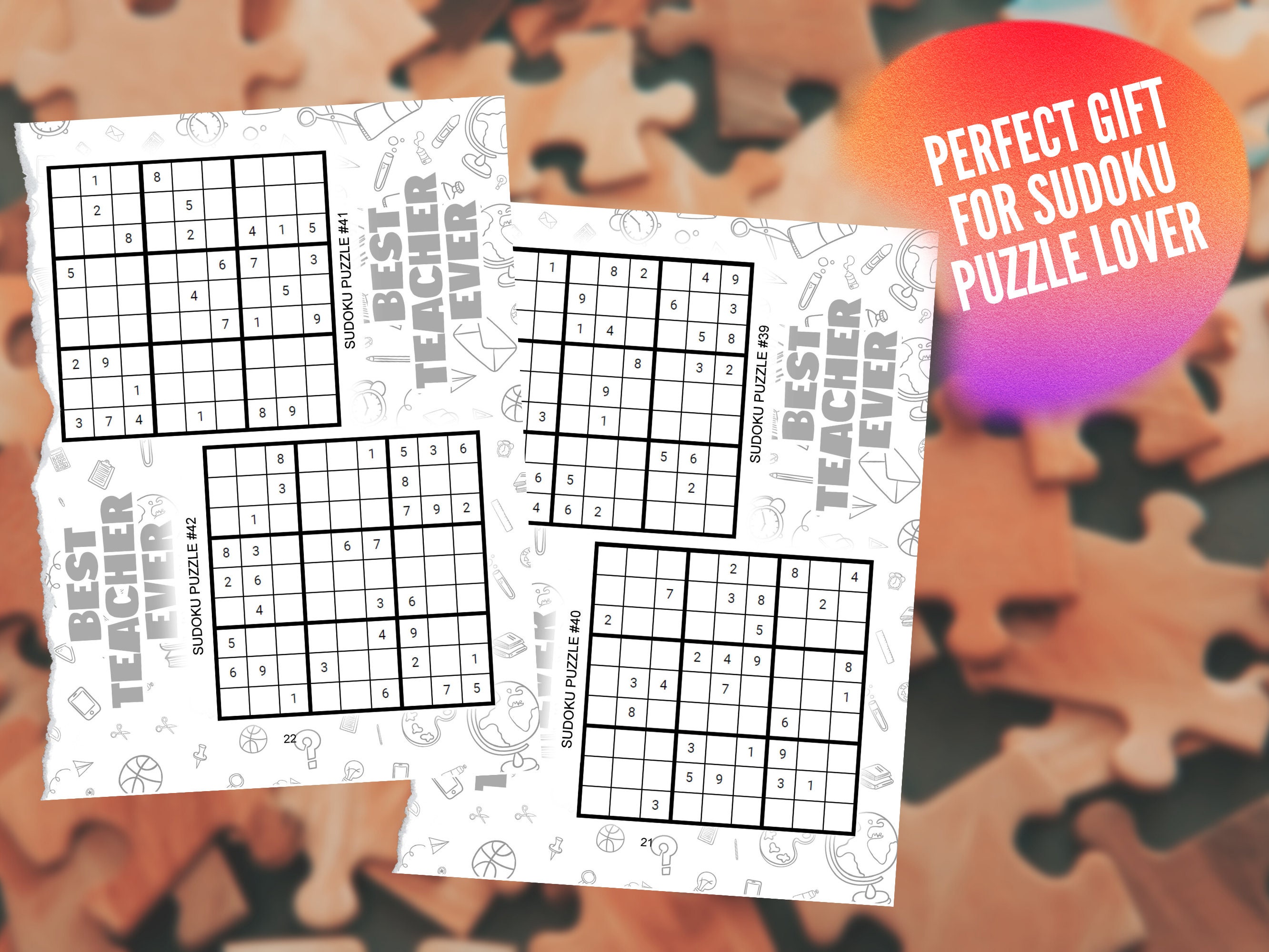 Sudoku Game Teacher Edition Printable PDF, Gift for Teacher, Teaching ...