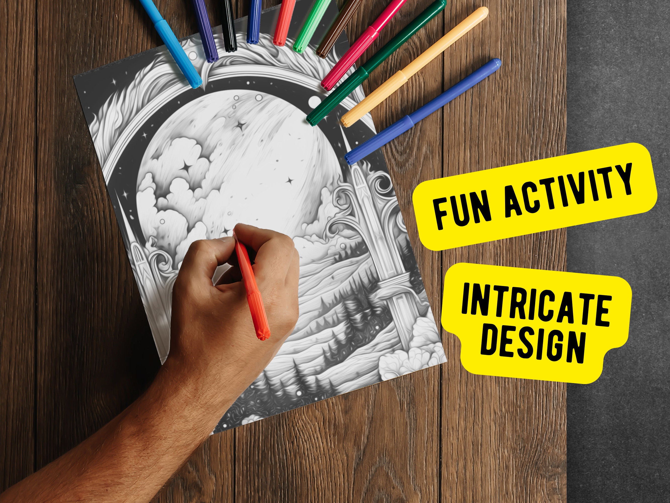 Window to Another World Coloring Pages Vol. O1, Instant Digital ...