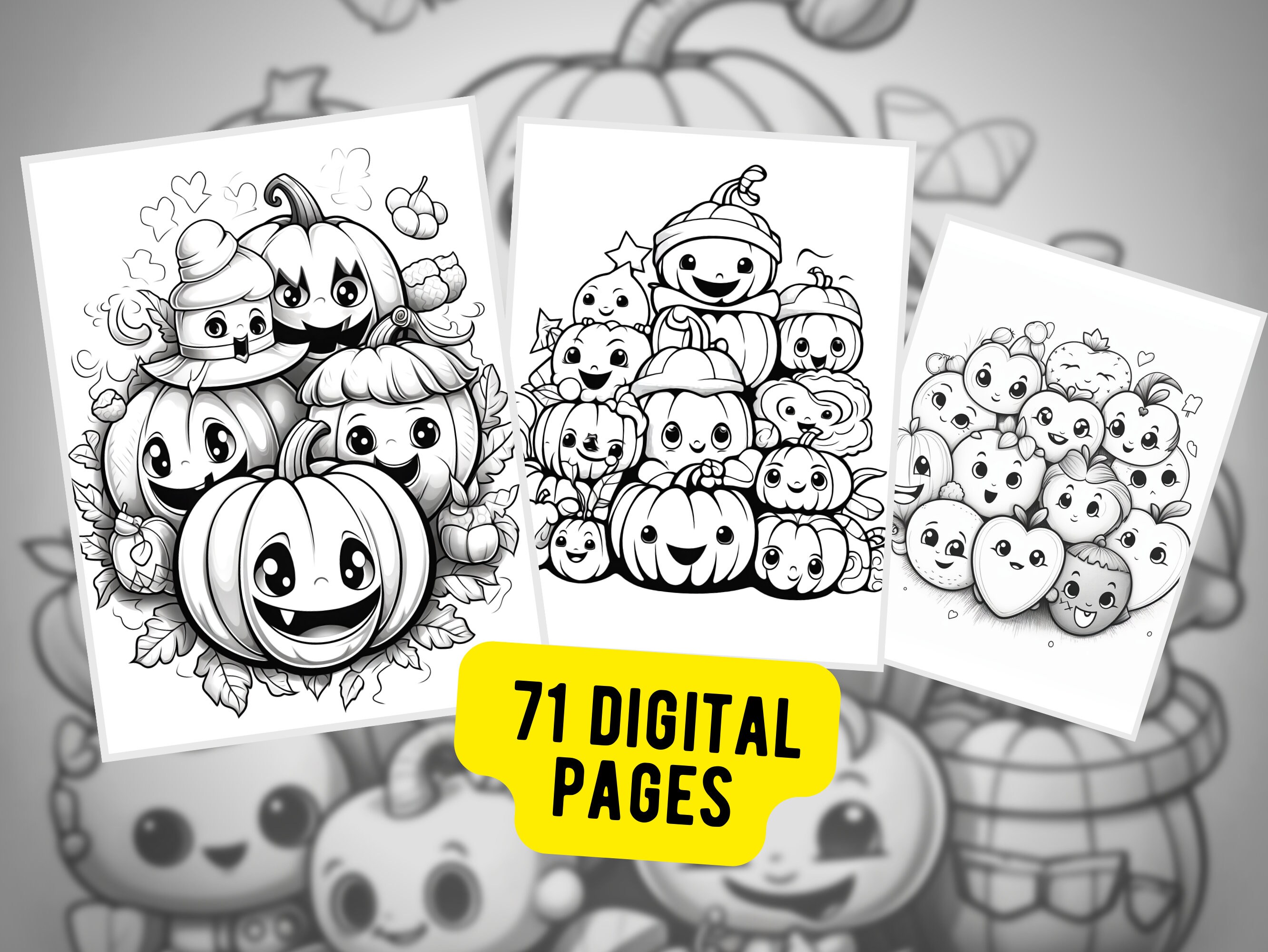 71 Halloween Doodle Coloring Pages for Adult and Kid, Printable PDF ...