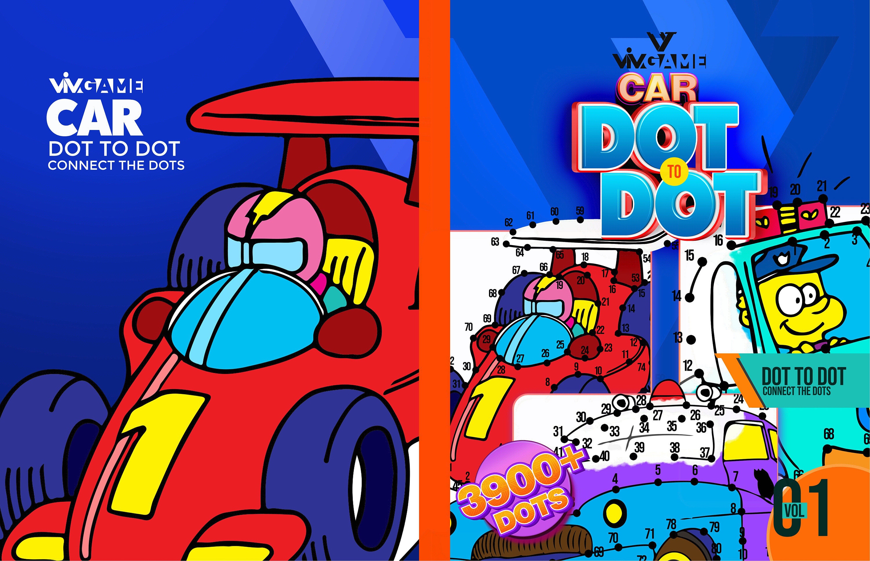 Car Dot to Dot 46 Activity Pages: 3900 Dots to Connect in Cars Vehicles ...