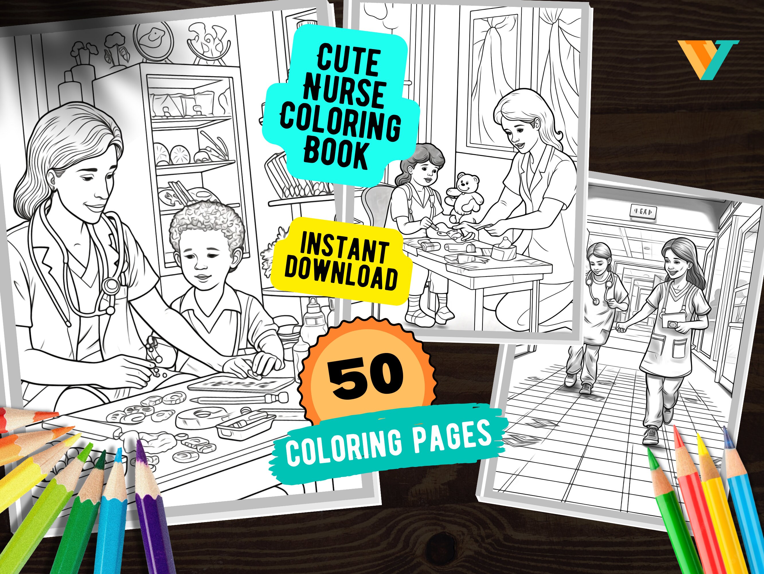 50 Pages Cute Nurse Coloring Page Part 2, Meditation Claming Coloring ...