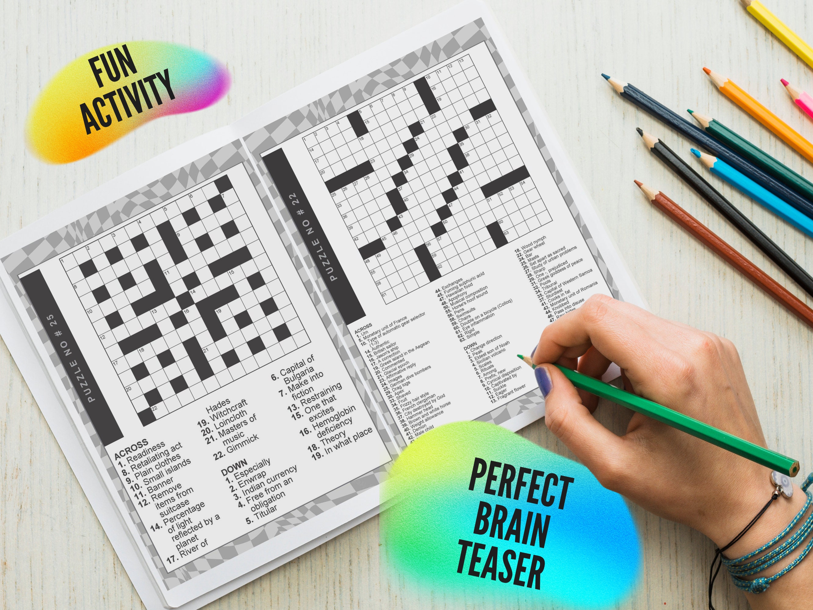 Crossword Puzzles Book for Adults Instant Download, Fun Activities for ...