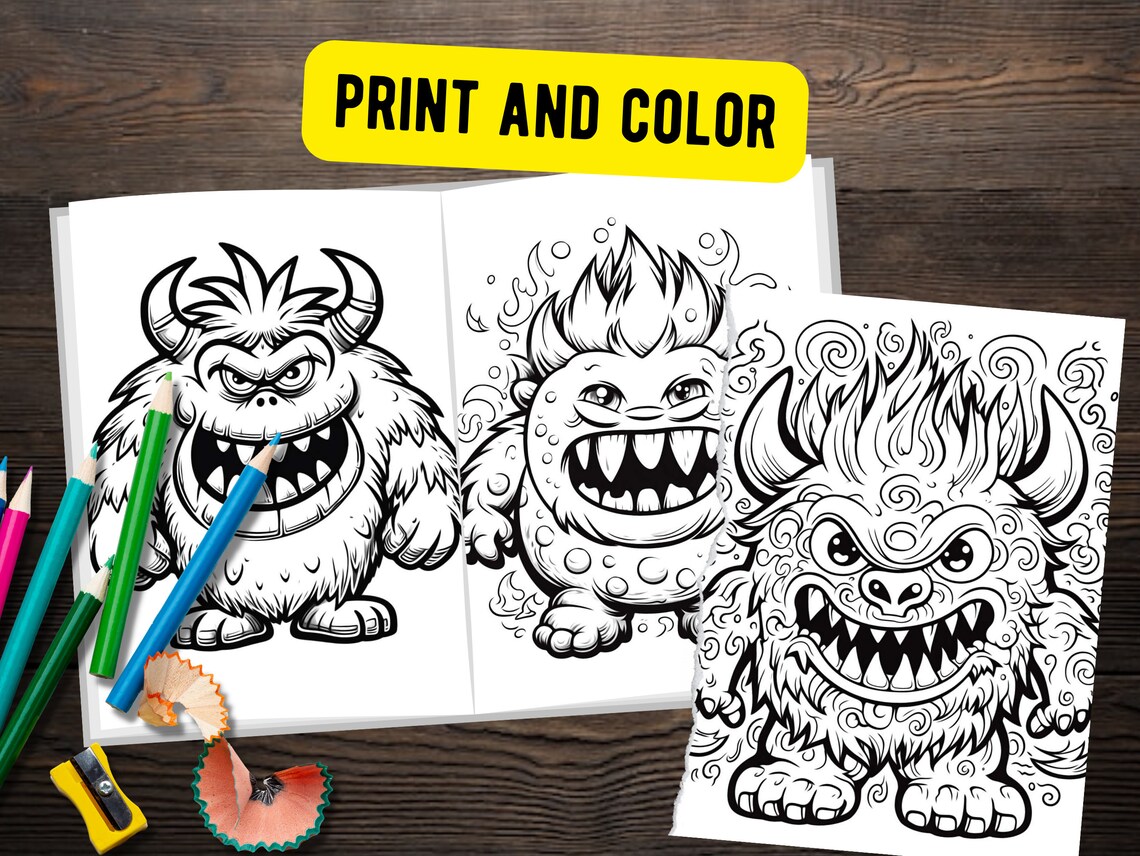 Cute and Creepy Monsters Coloring 71 Pages PDF Instant Download, Cute ...