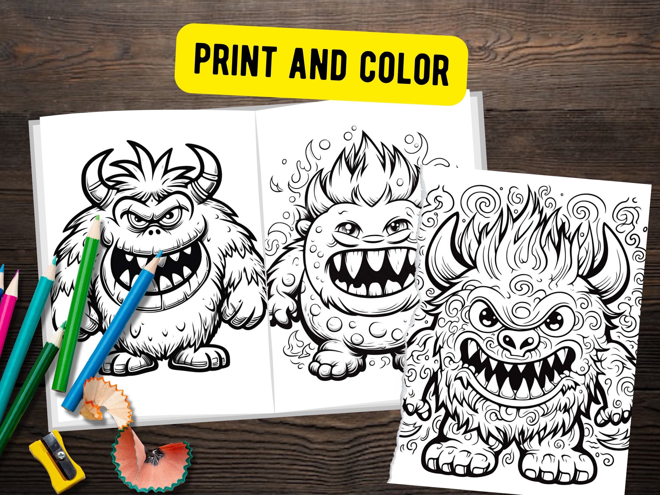 Cute and Creepy Monsters Coloring 71 Pages PDF Instant Download, Cute ...