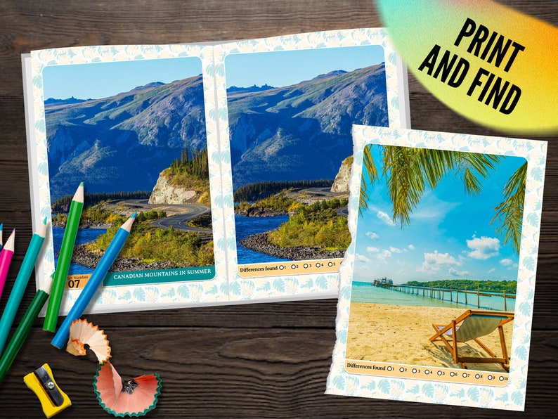 Landscape Spot the Difference Printable Puzzles, Instant Download ...